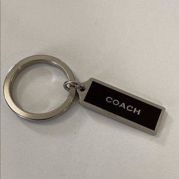 Coach | Accessories | Coach Classic Silver Black Logo Key Fob Keychain ...